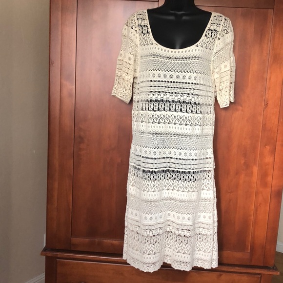 Solitaire | Dresses | Cream Crochet Dress | Poshmark